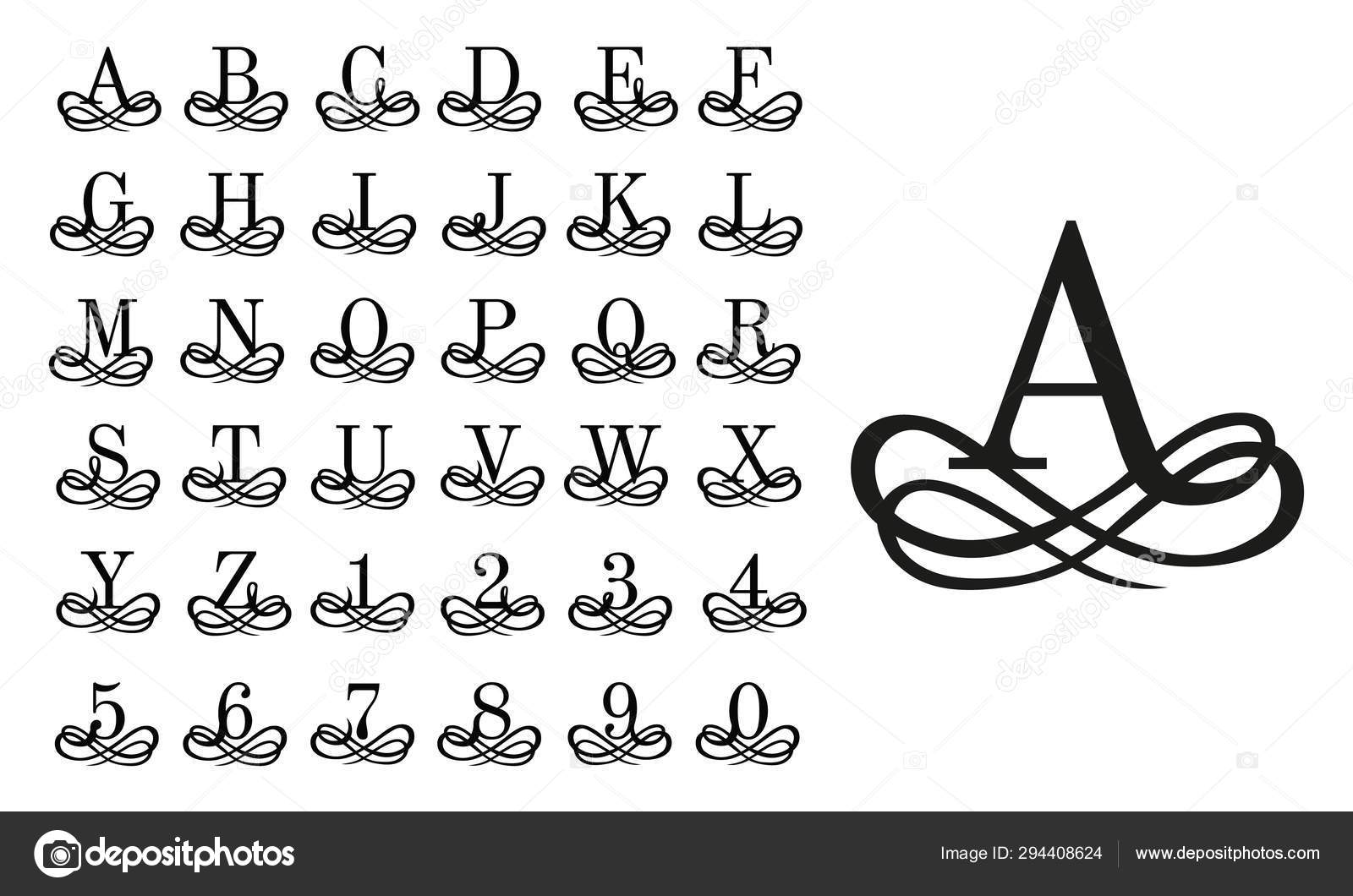 Letras del monograma de filigrana. Vintage logo letra, adorno ...