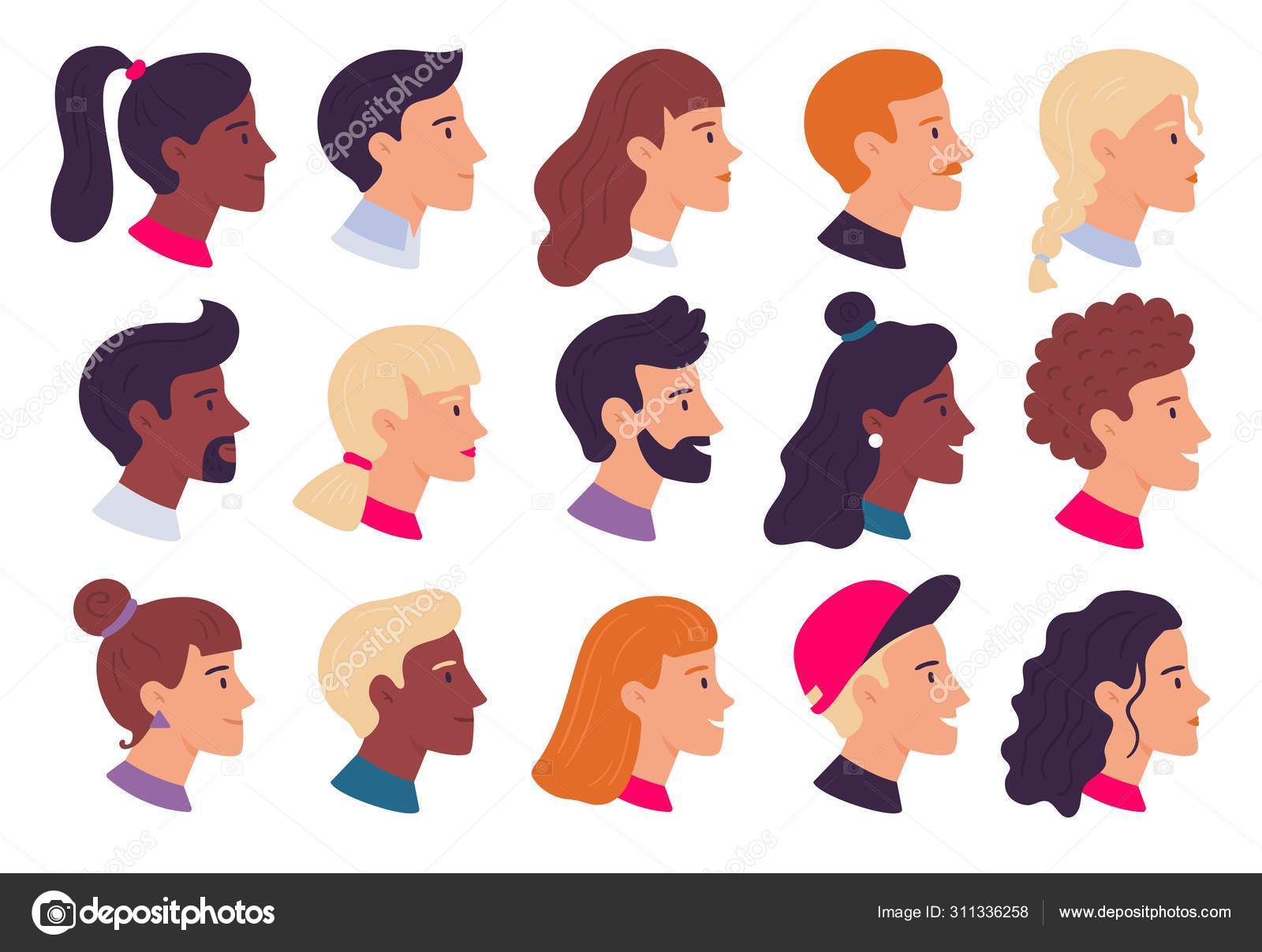 Side Profile Face Cartoon