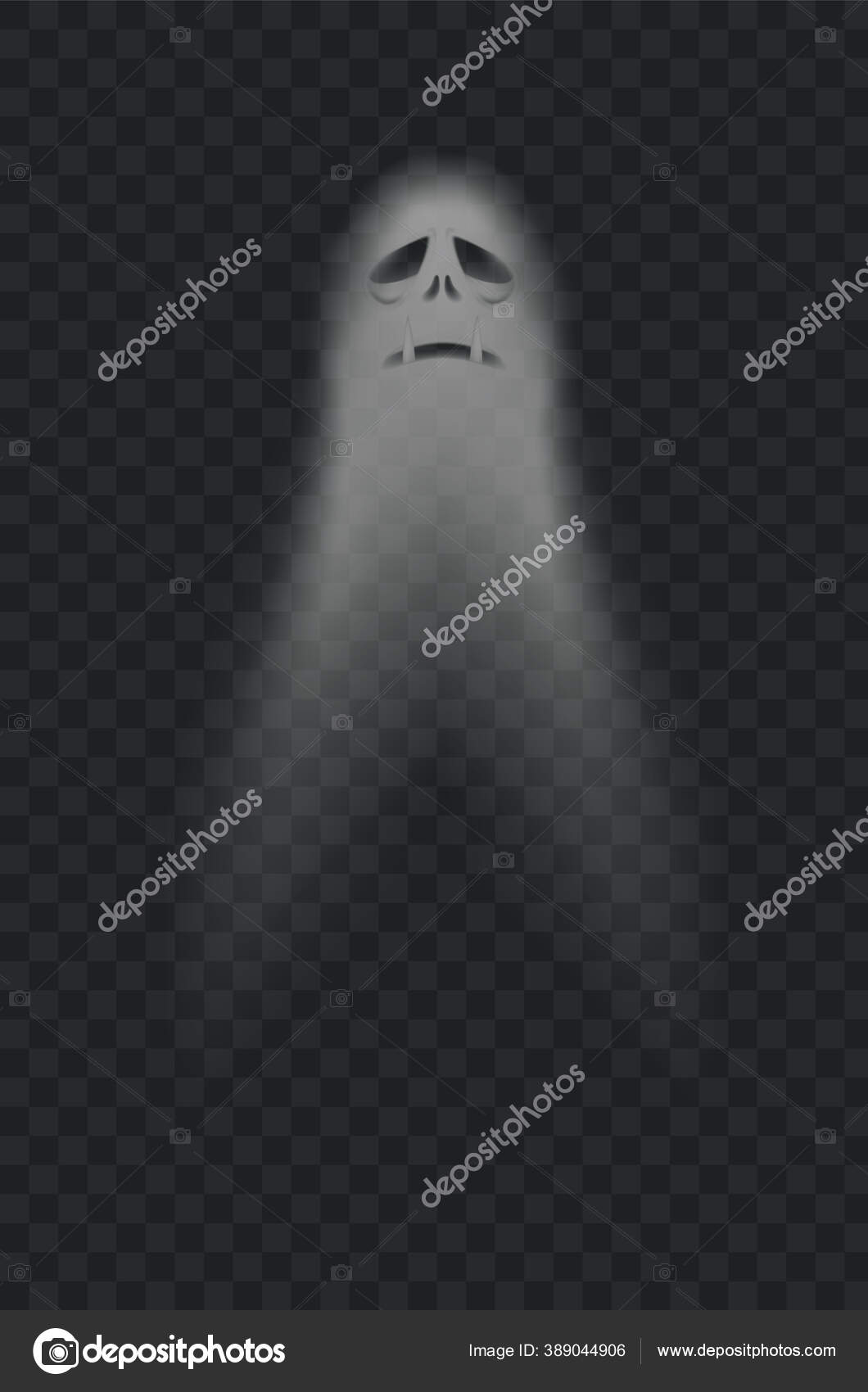 Halloween scary ghostly monster. Poltergeist or phantom silhouette ...