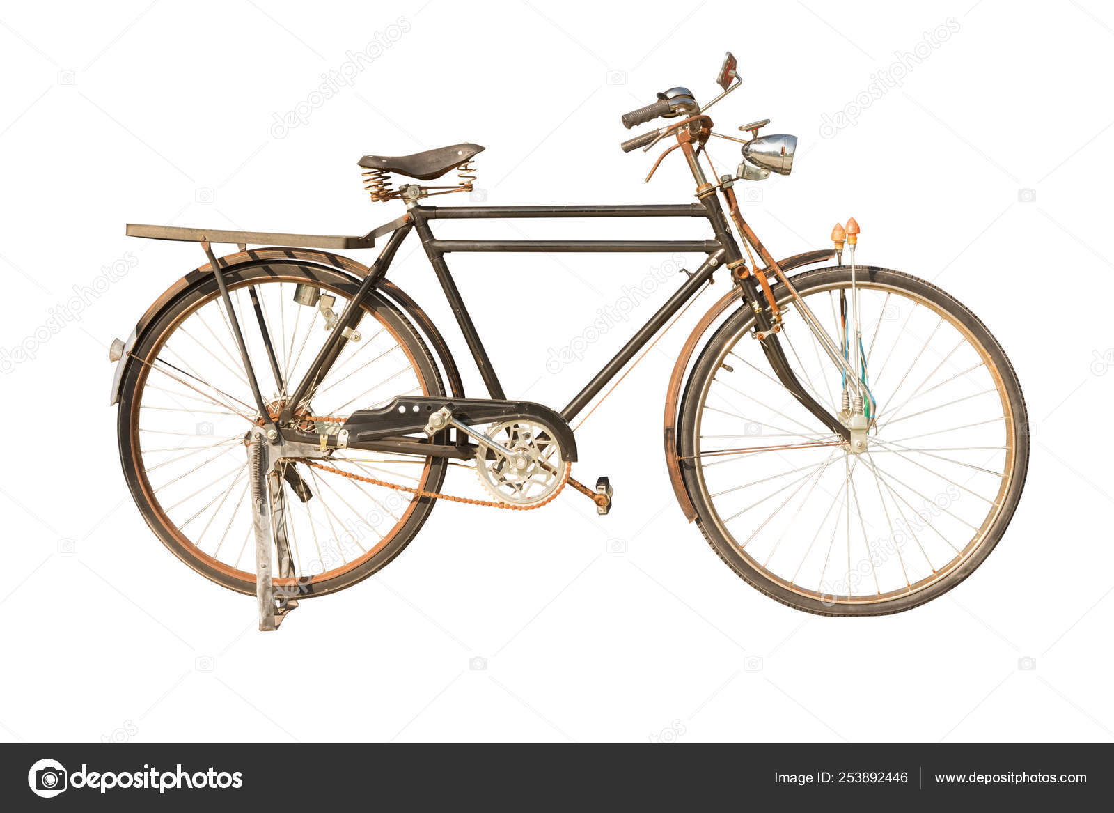 Retro Bike Isolated White Background Clipping Path Stock Illustration ...