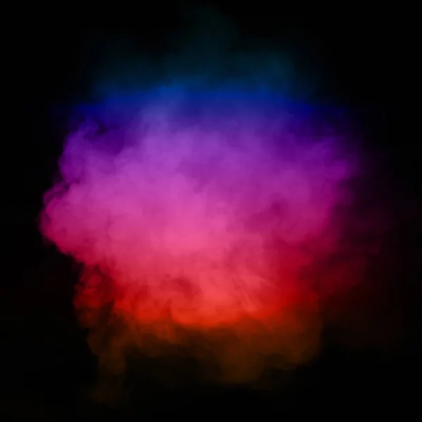 Abstract multi color fog smoke effects on isolated black background ...
