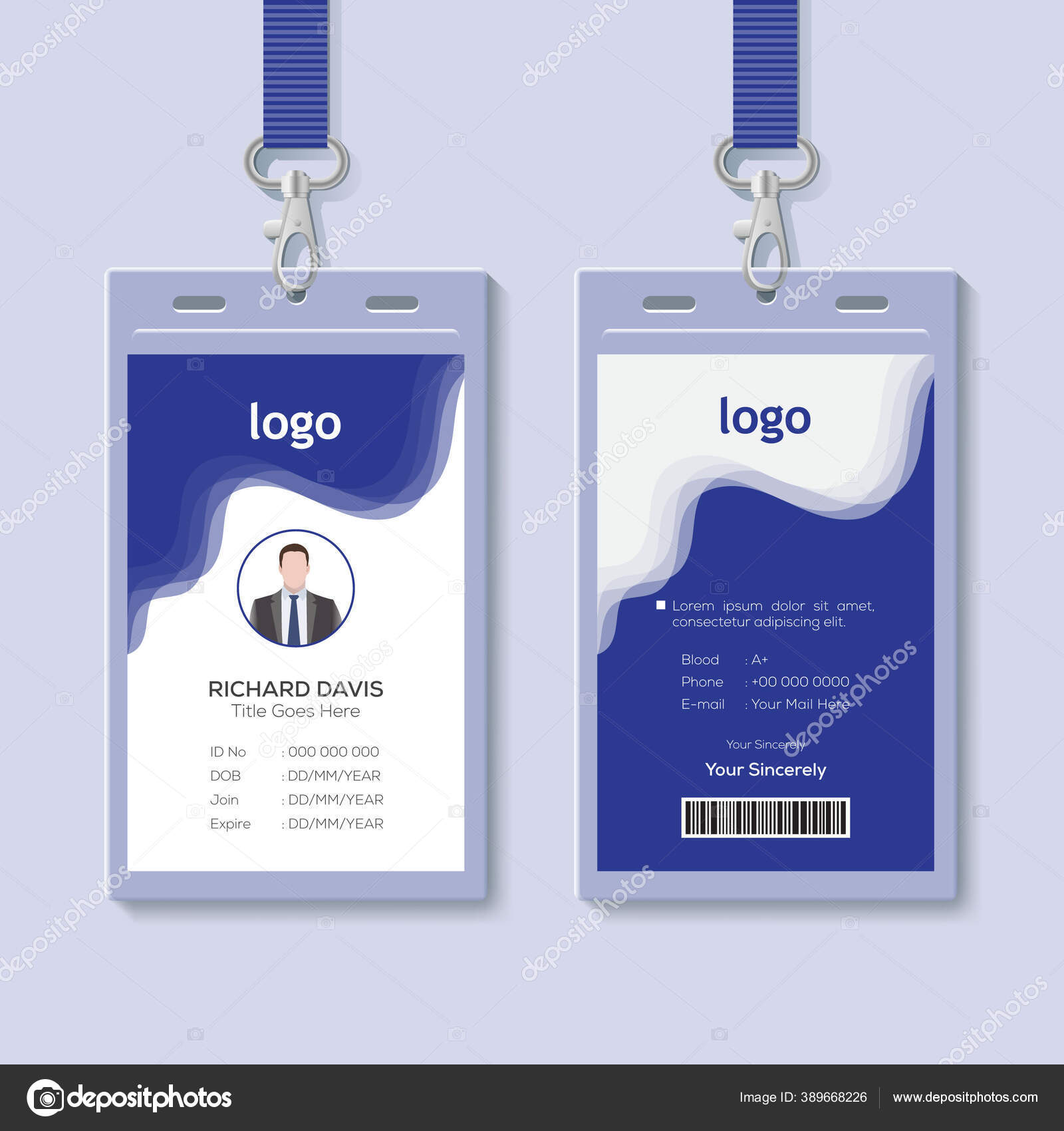 Empty Id Card Key Chain