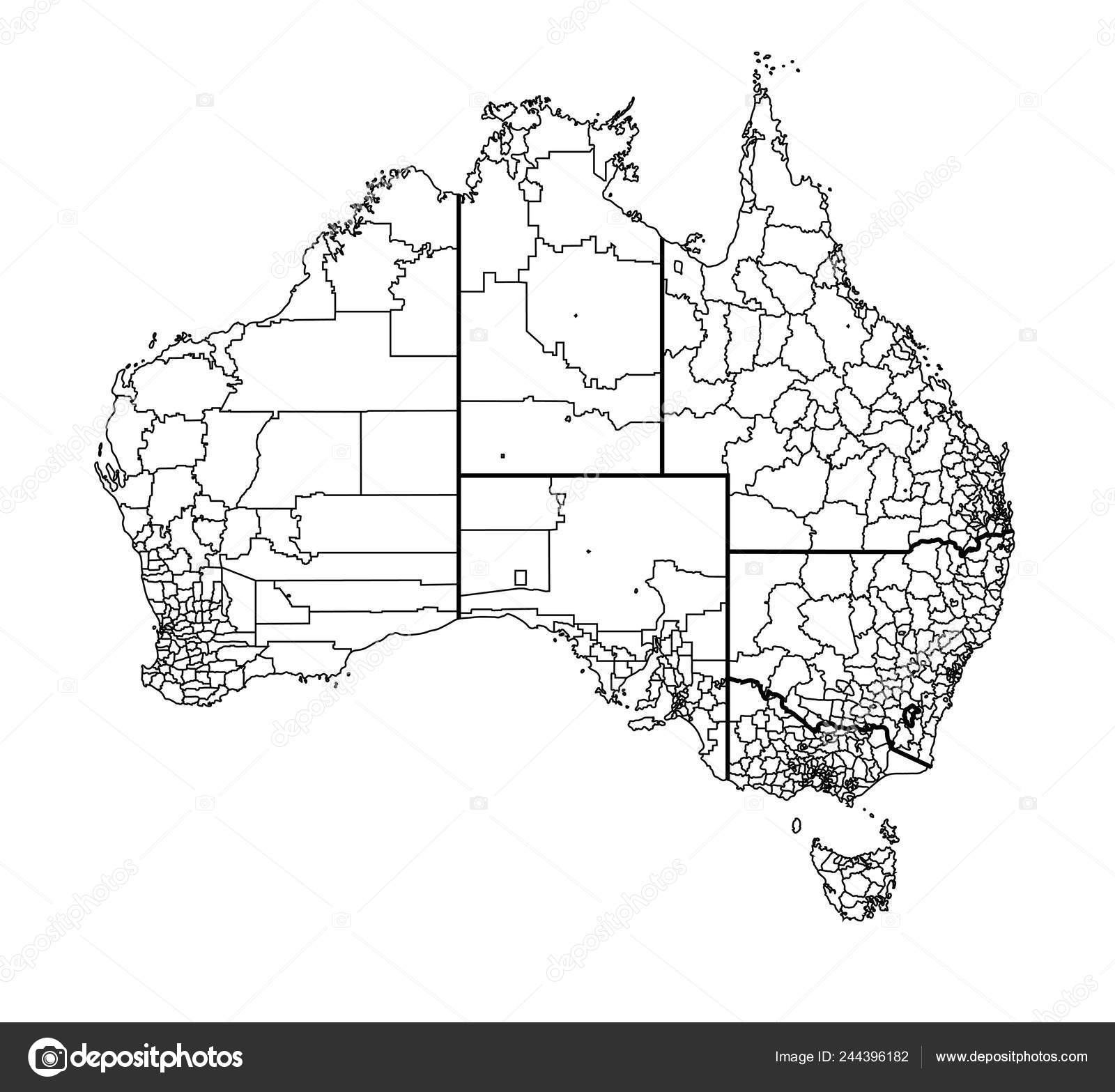 Detailed Map Australia Stock Illustration by ©BlackLava36 #244396182
