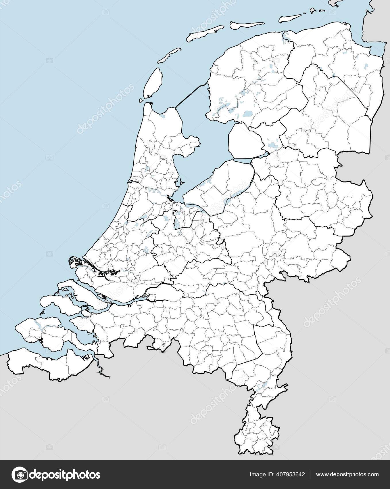 Detailed Map Netherlands Stock Vector by ©BlackLava36 407953642