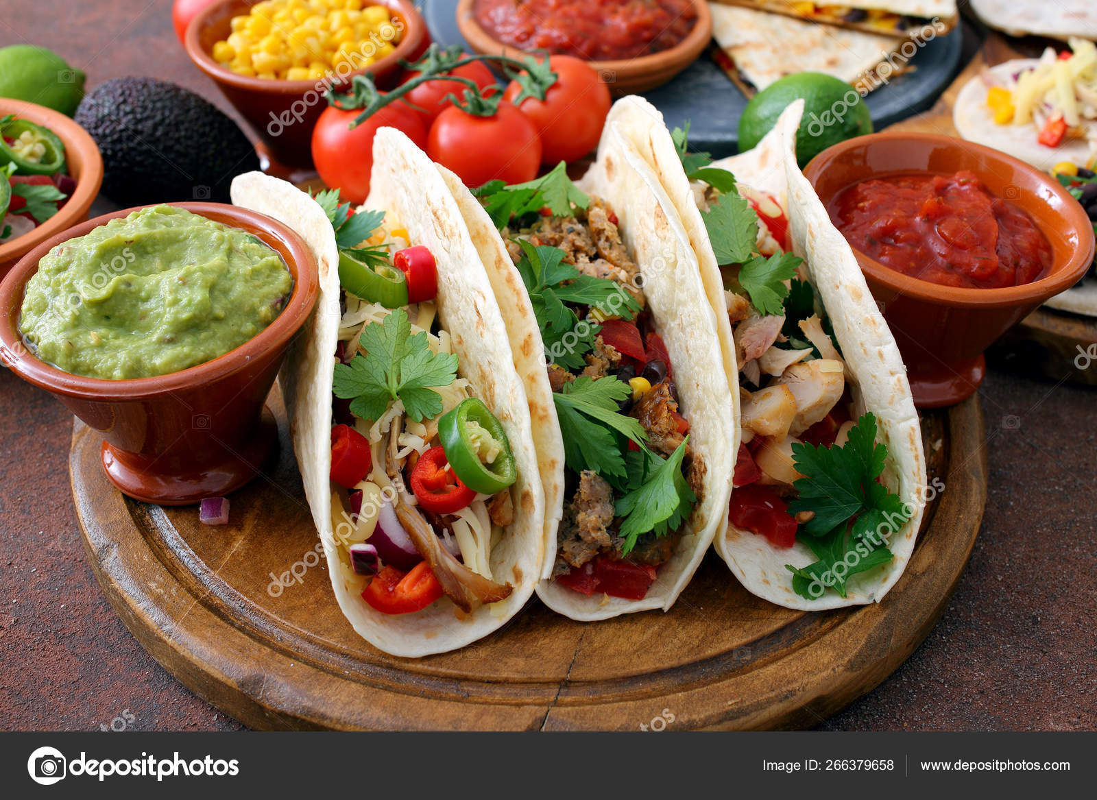 Assorted Mexican Food Background Stock Photo by ©denio109 266379658