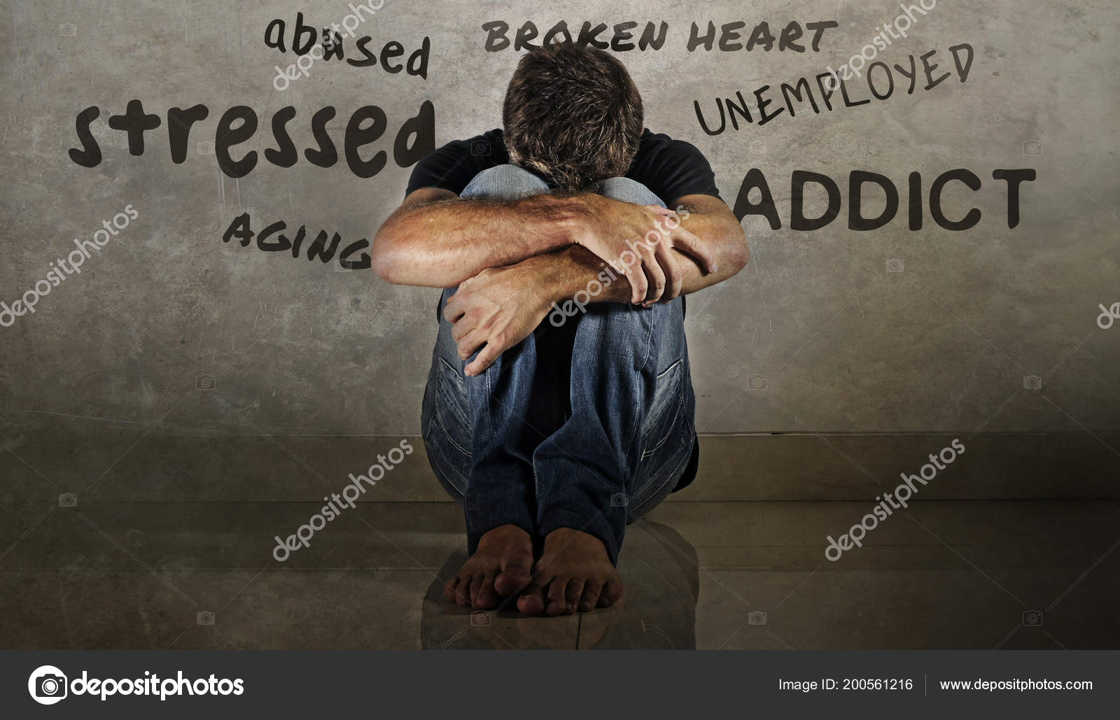 Sad Person Crying Alone