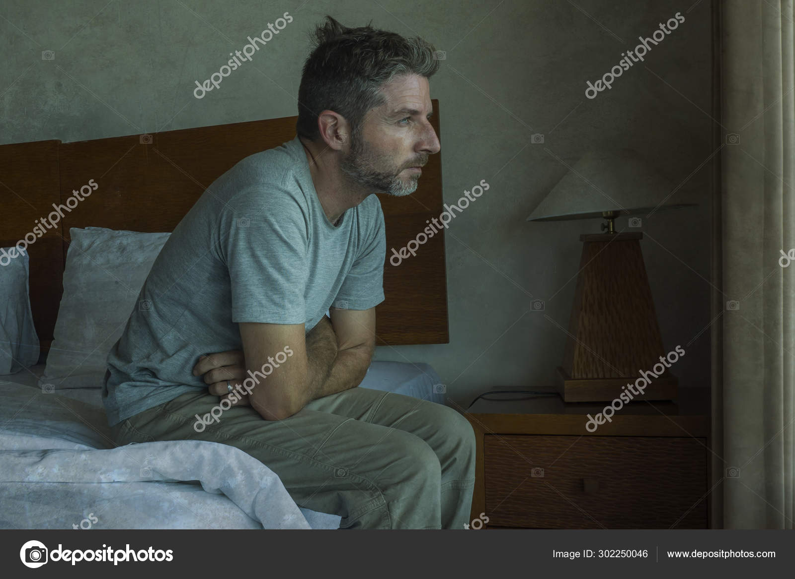 Depressed Man Sitting