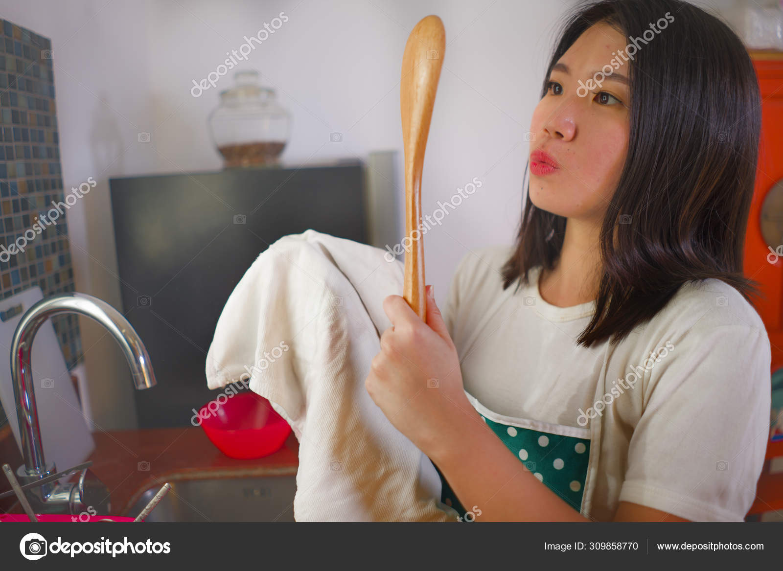 Natural Lifestyle Portrait Of Young Beautiful And Happy Asian Chinese