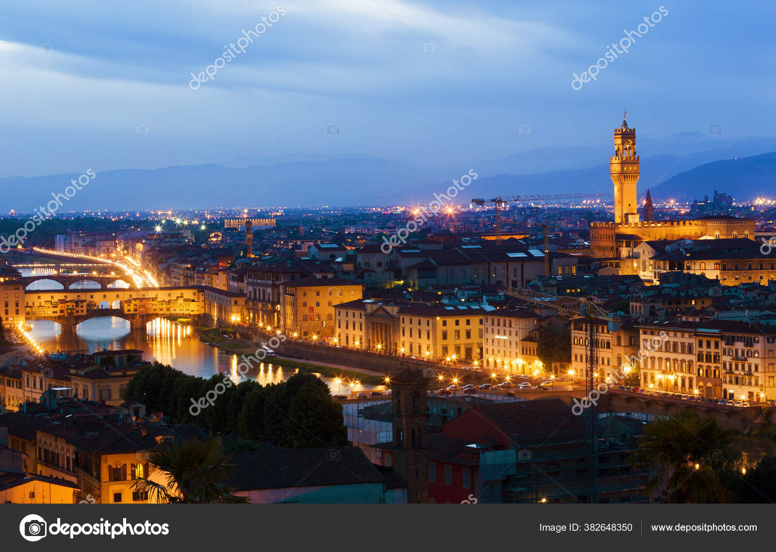 Florence City View Sunset — Stock Photo © posztos #382648350