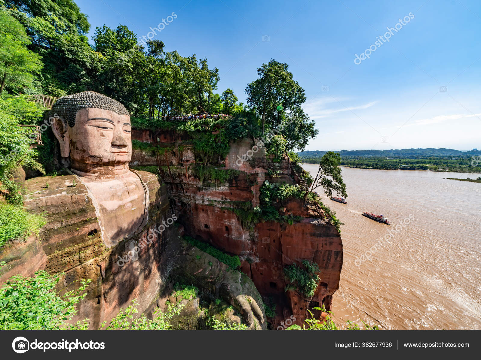 Buda Gigante Leshan Cerca Chengdu China — Foto de stock #382677936 ...
