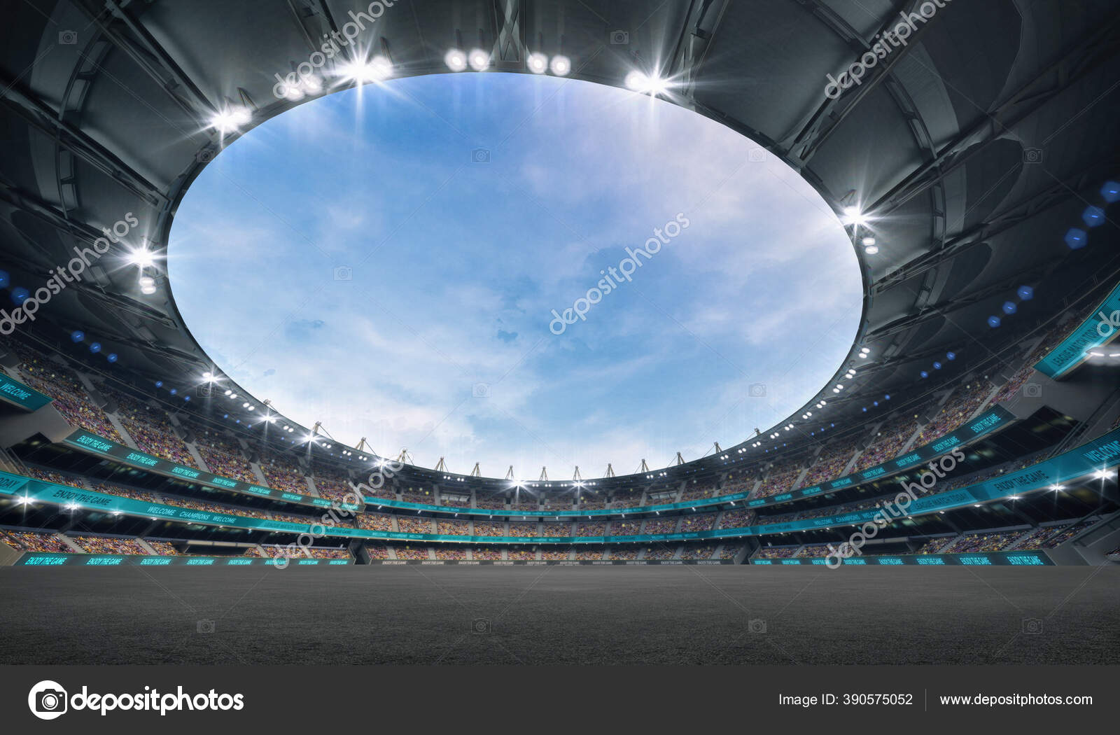 Stadium Asphalt Surface Background Racing Circuit Sport Building ...