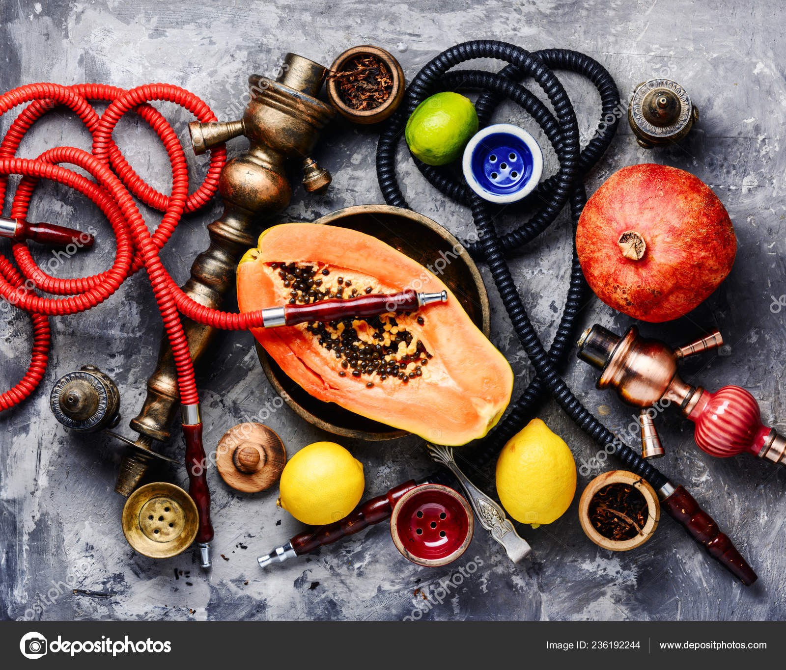 Oriental Exotic Hookah Papaya Fruit Flavor Smoking Turkish Shisha ...