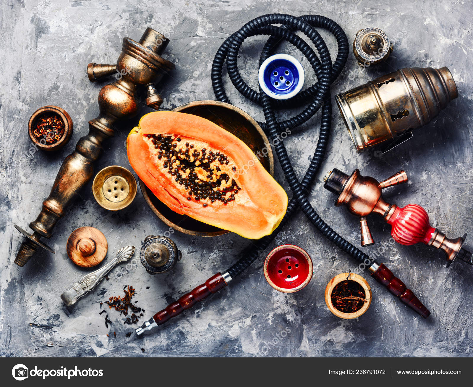 Oriental Exotic Hookah Papaya Fruit Flavor Smoking Turkish Shisha ...