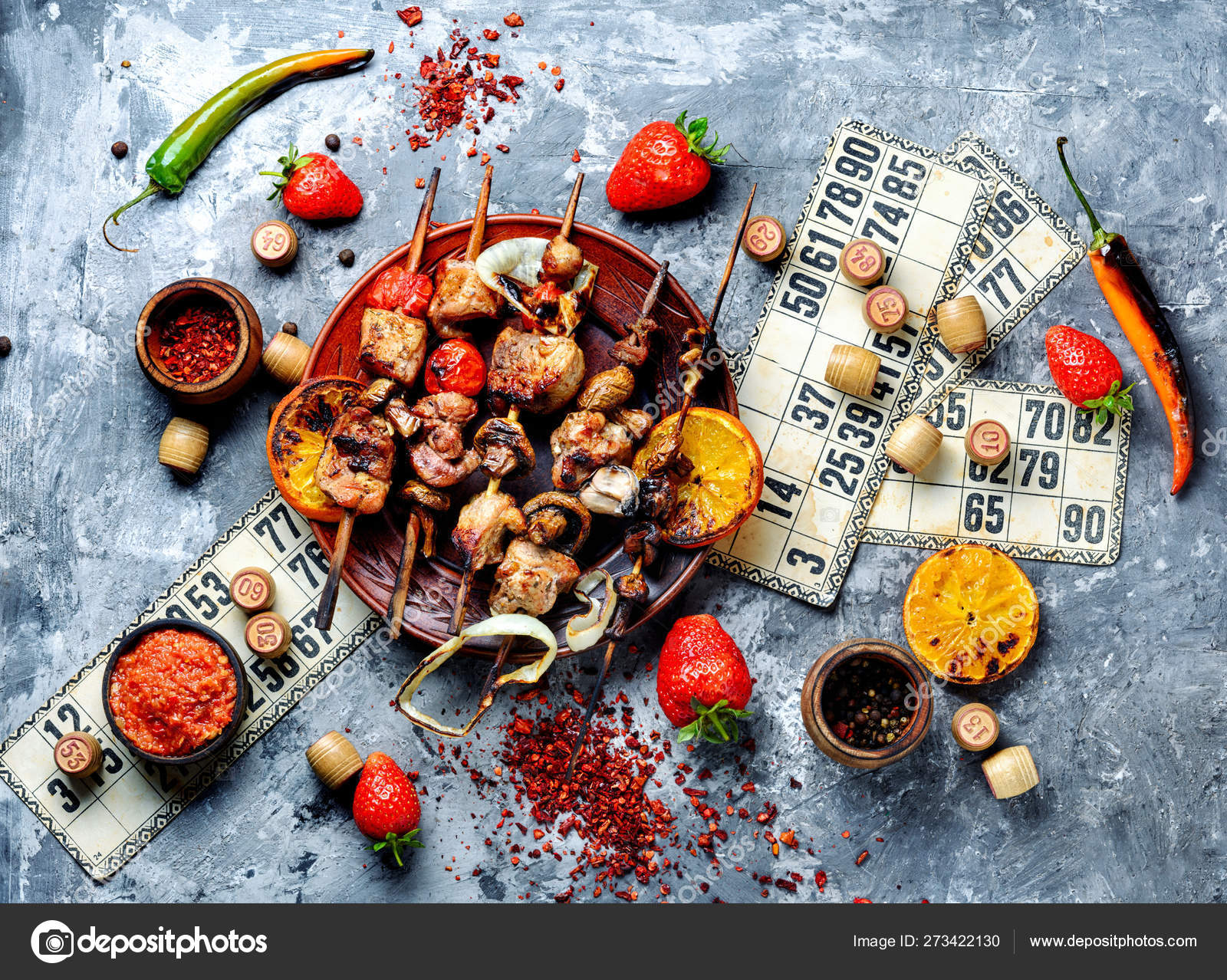 BBQ meat and lotto game Stock Photo by ©Nikolay_Donetsk 273422130