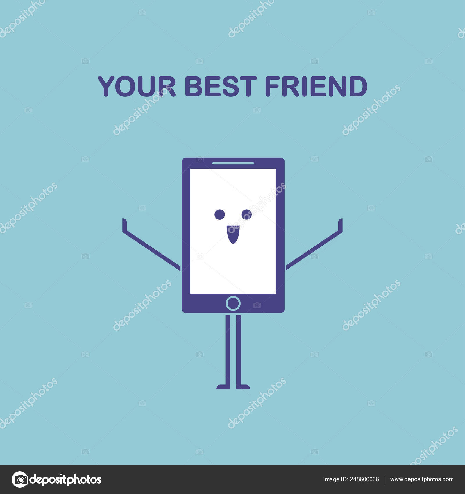 Happy mobile phone with smile face isolated on background. Stock Vector ...