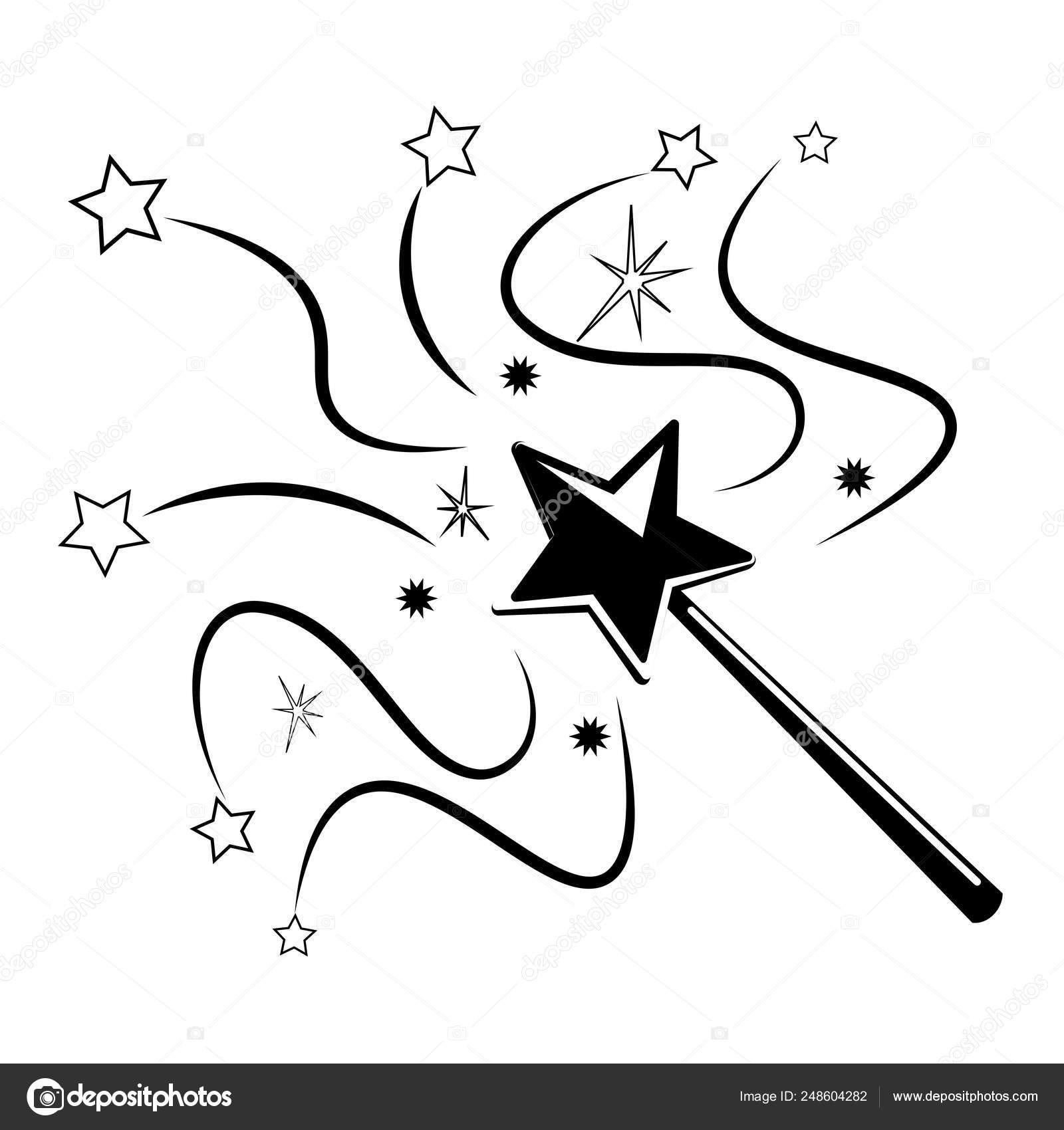 Magic Wand Clipart Black And White