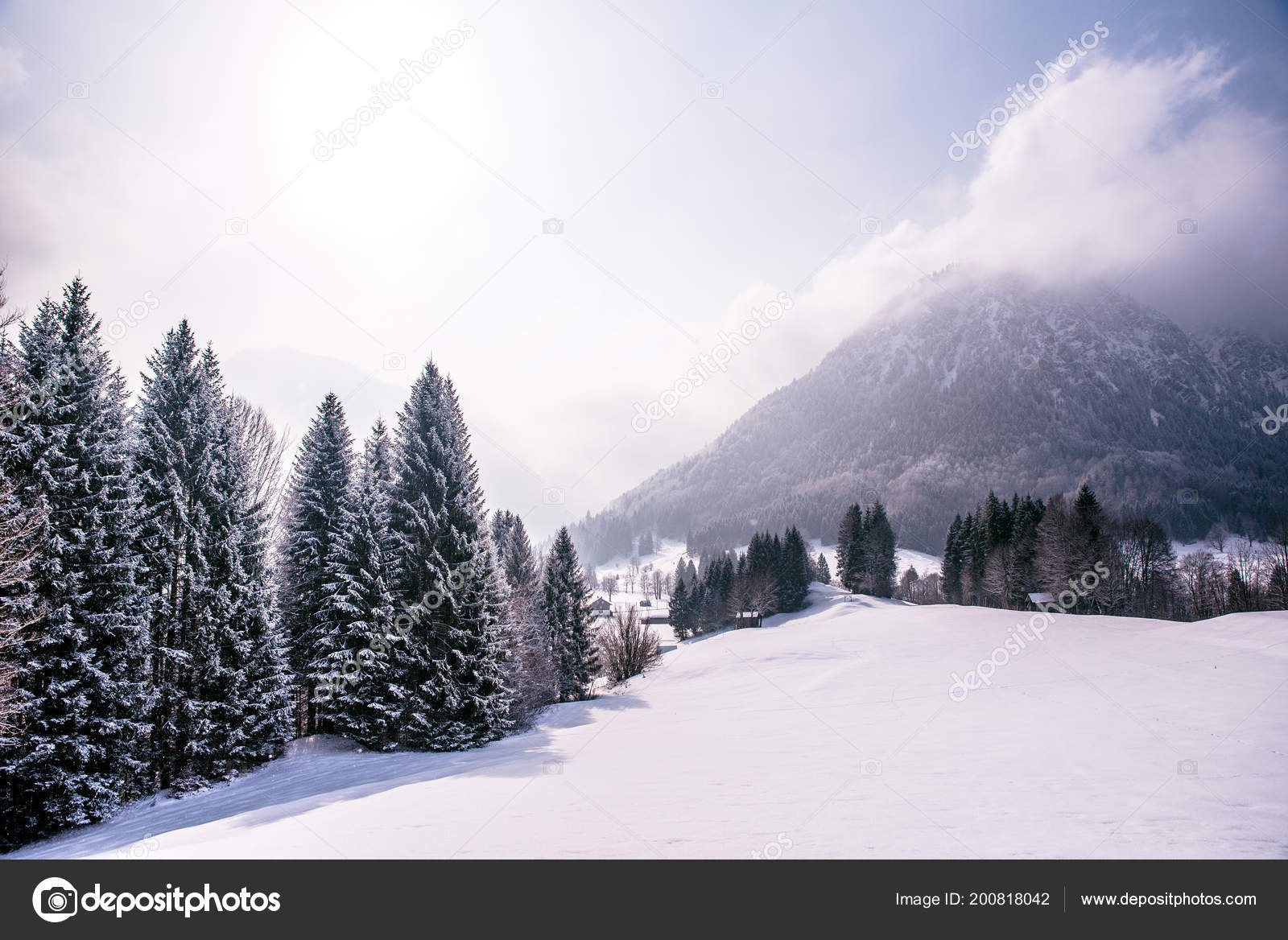 Beautiful Winter Scenery German Alps Oberstdorf Allgaeu Bavaria Germany ...
