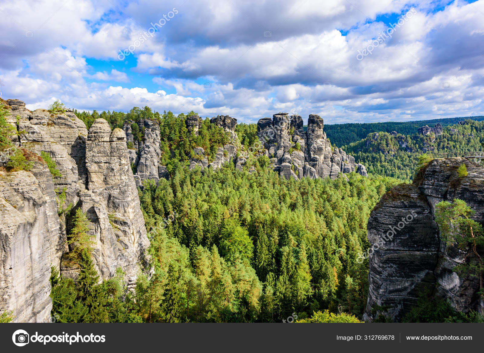 Bastei View Beautiful Rock Formation Saxon Switzerland National Park ...