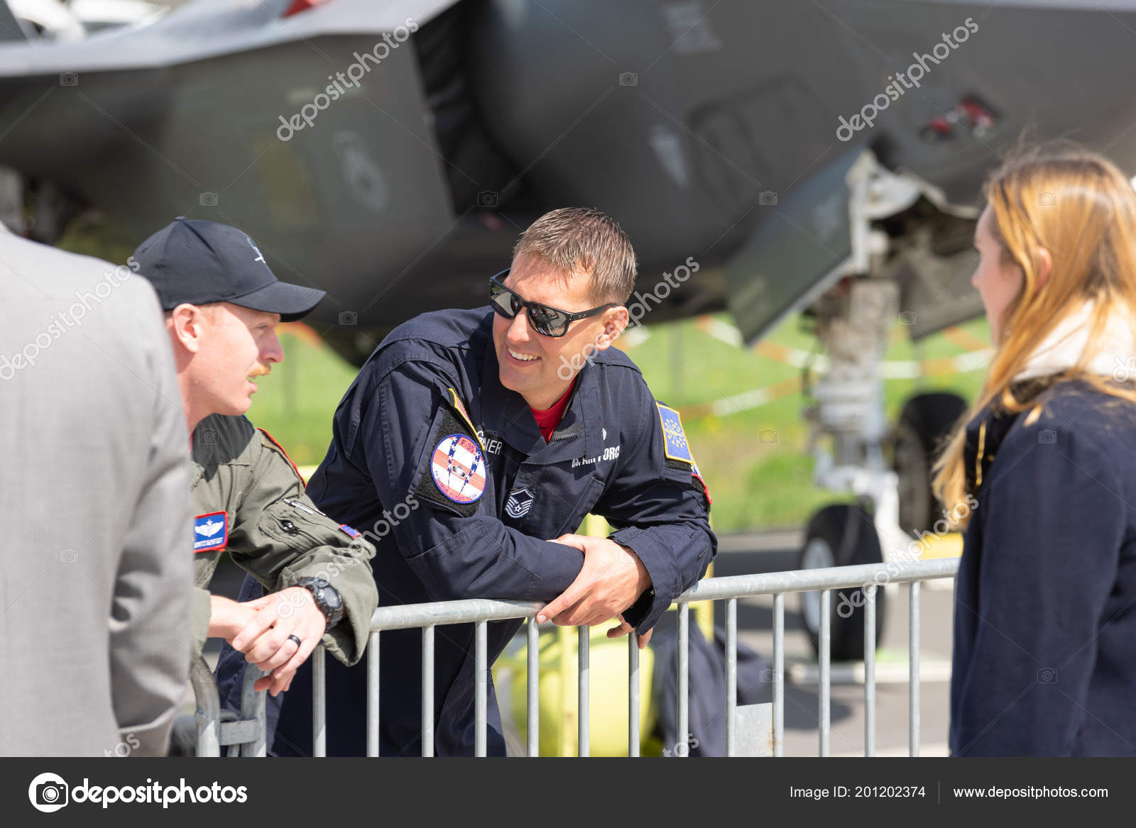 Berlin April 2018 Portrait Military Pilot Air Force Exhibition Ila ...
