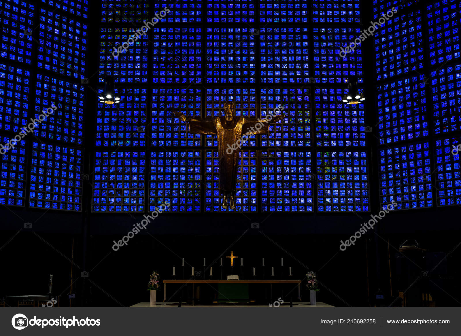 Berlin June 2018 Interior Kaiser Wilhelm Memorial Church Modern ...
