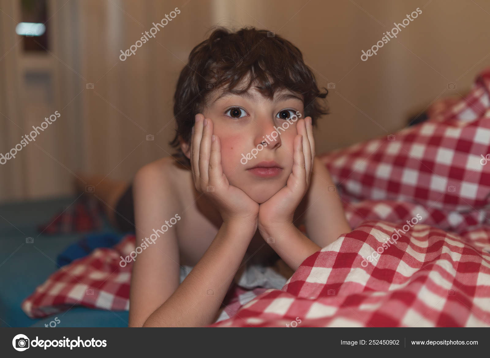 Portrait Boy Bed Stock Photo by ©S_Kohl 252450902