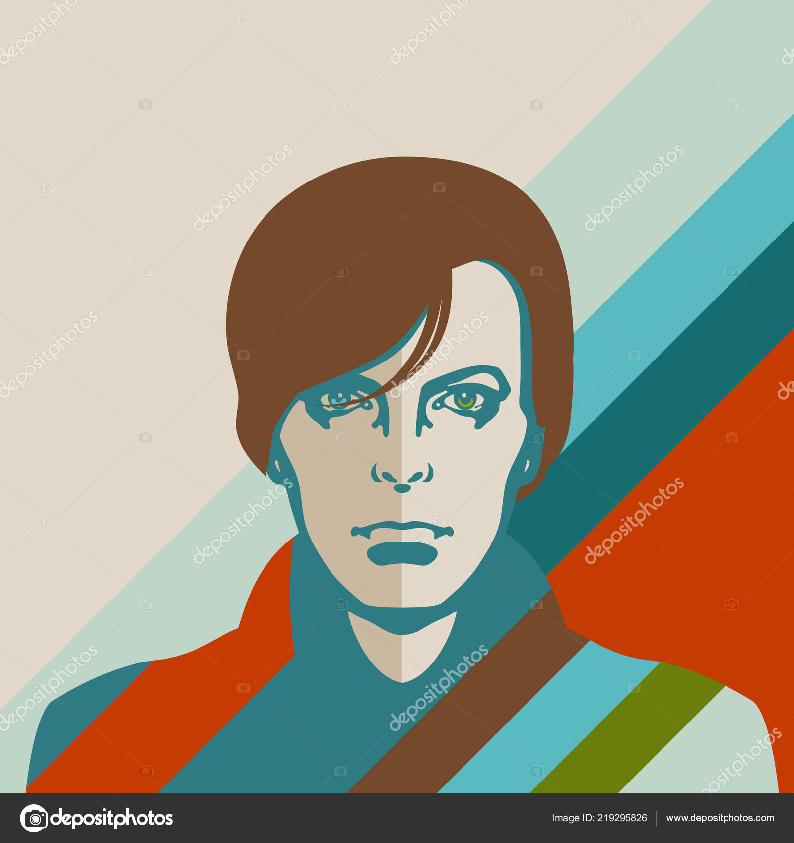 David Bowie Portrait Color Background Stock Vector Image by ©AnitaPonne ...