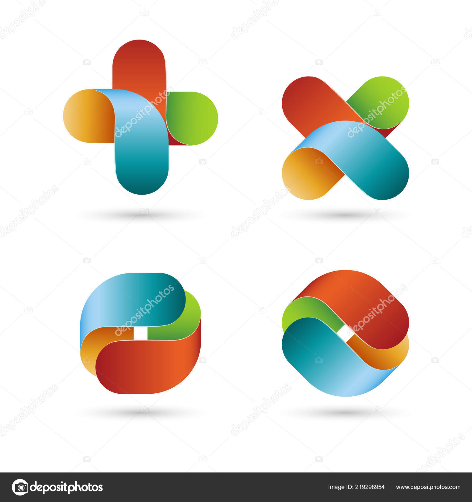 Abstract Shapes Template White Background Stock Vector Image by ...