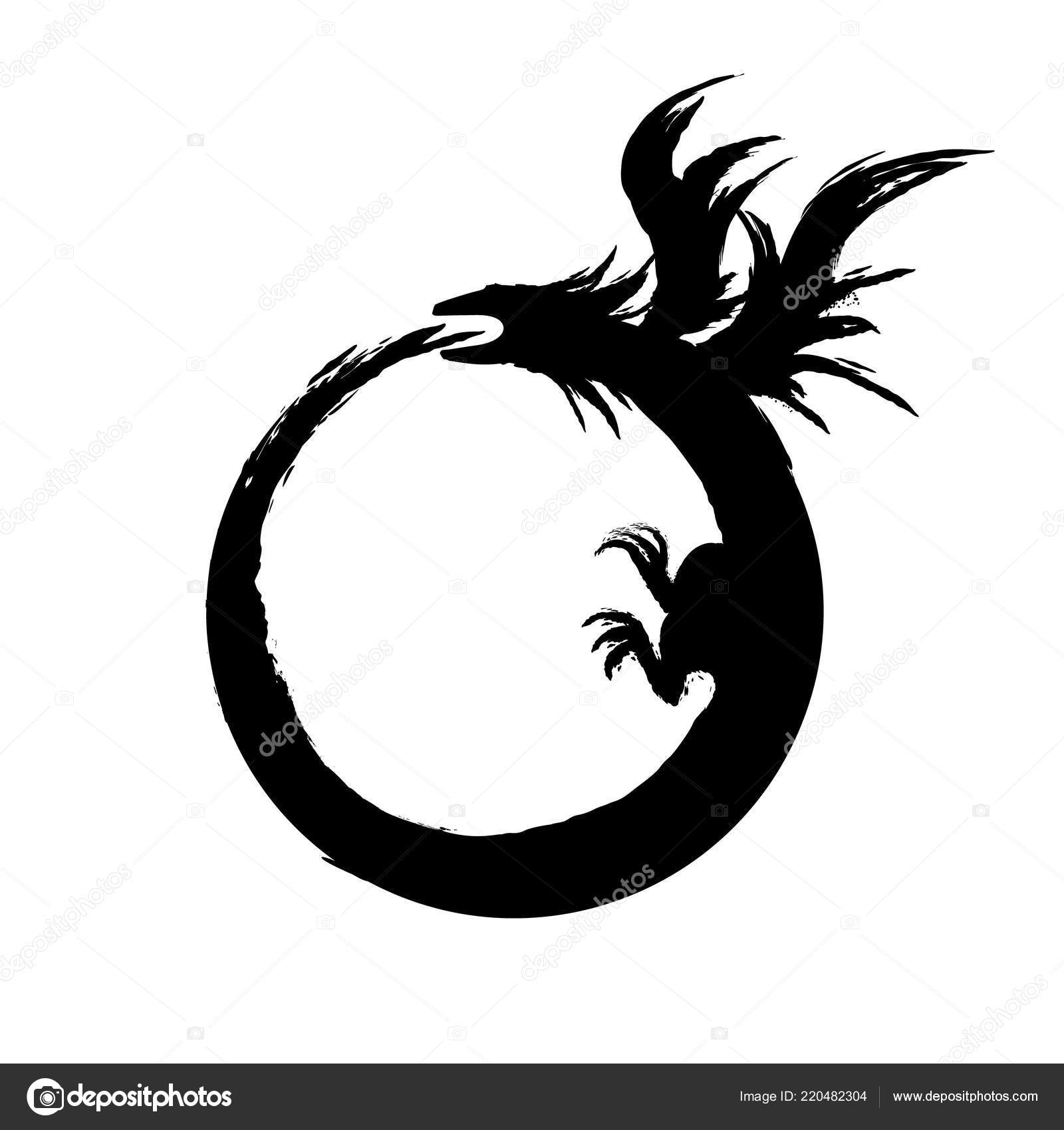 Black Ouroboros Isolated White Background — Stock Vector © AnitaPonne ...