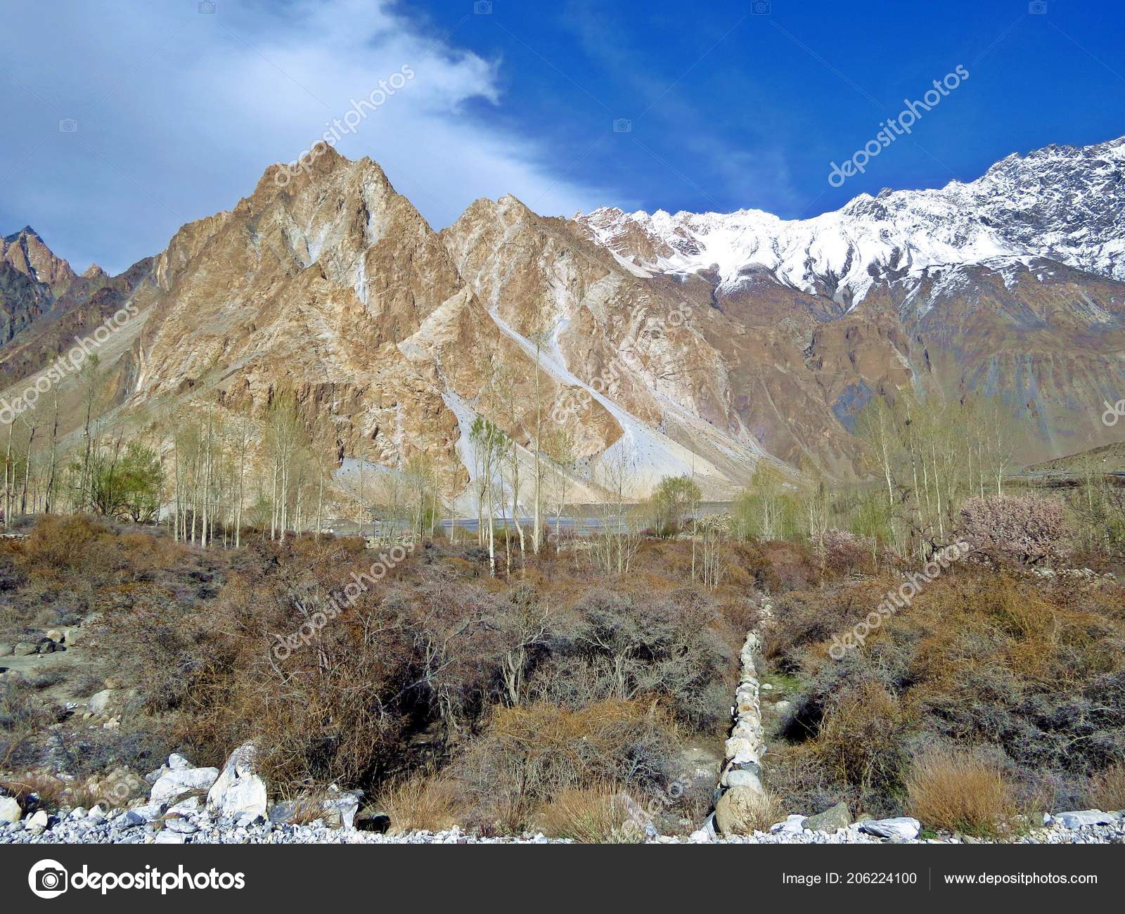 Karakoram Range One Highest Mountain Ranges World Its Icy Peaks ⬇ Stock ...