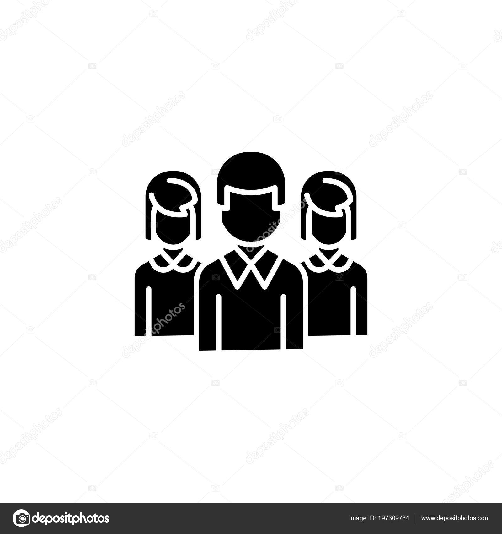 Personal concepto de icono negro. Personal vector plano símbolo, signo ...