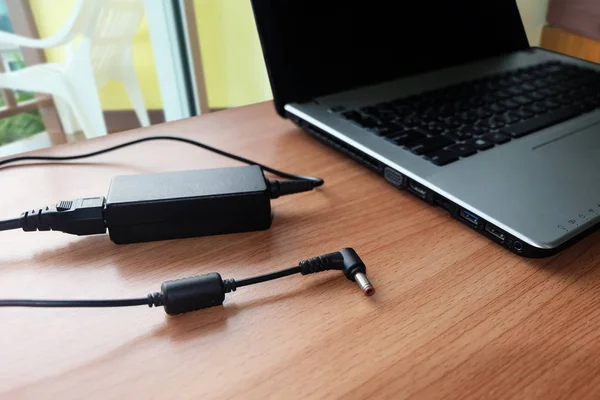 Plug Adapter Power Cord Charger Laptop Computer Wooden Floor Sun Stock ...