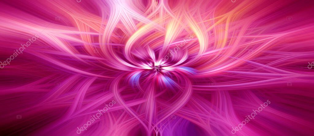 Hermosas fibras abstractas entrelazadas 3d formando una forma de flor ...