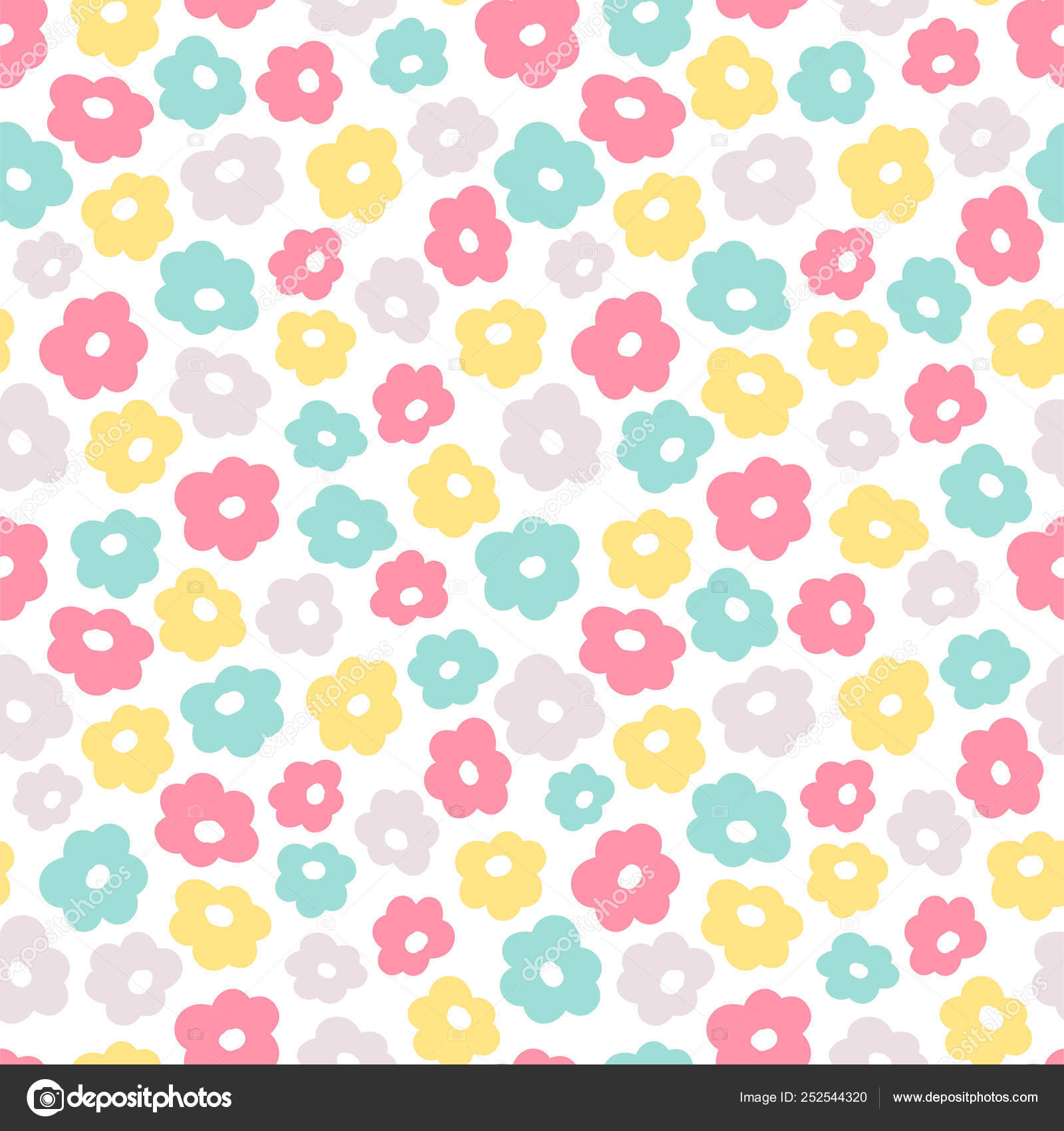 Cute little flower pattern, kids background. Vector illustration. Stock ...