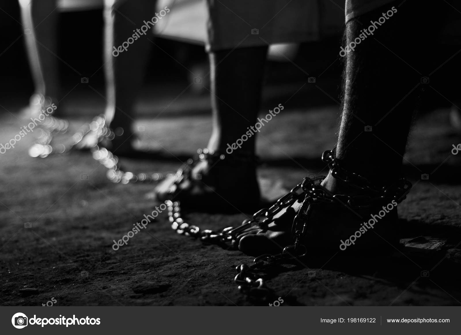 Black Prisoners In Chains