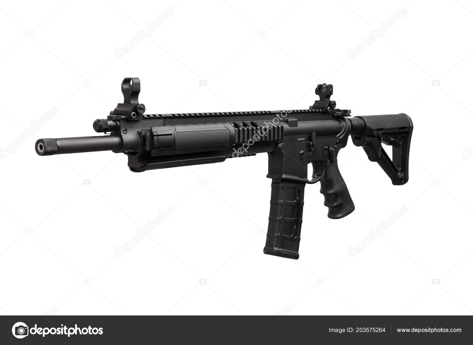 Fusil Automático Moderno Aislado Sobre Fondo Blanco — Foto de stock ...