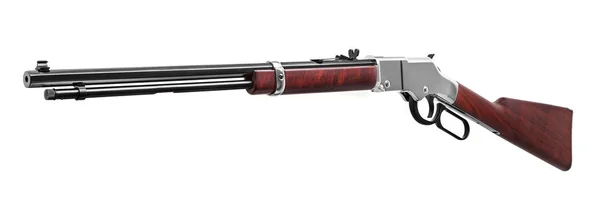 Old American wild west rifle isolated on white — Stock Photo ...