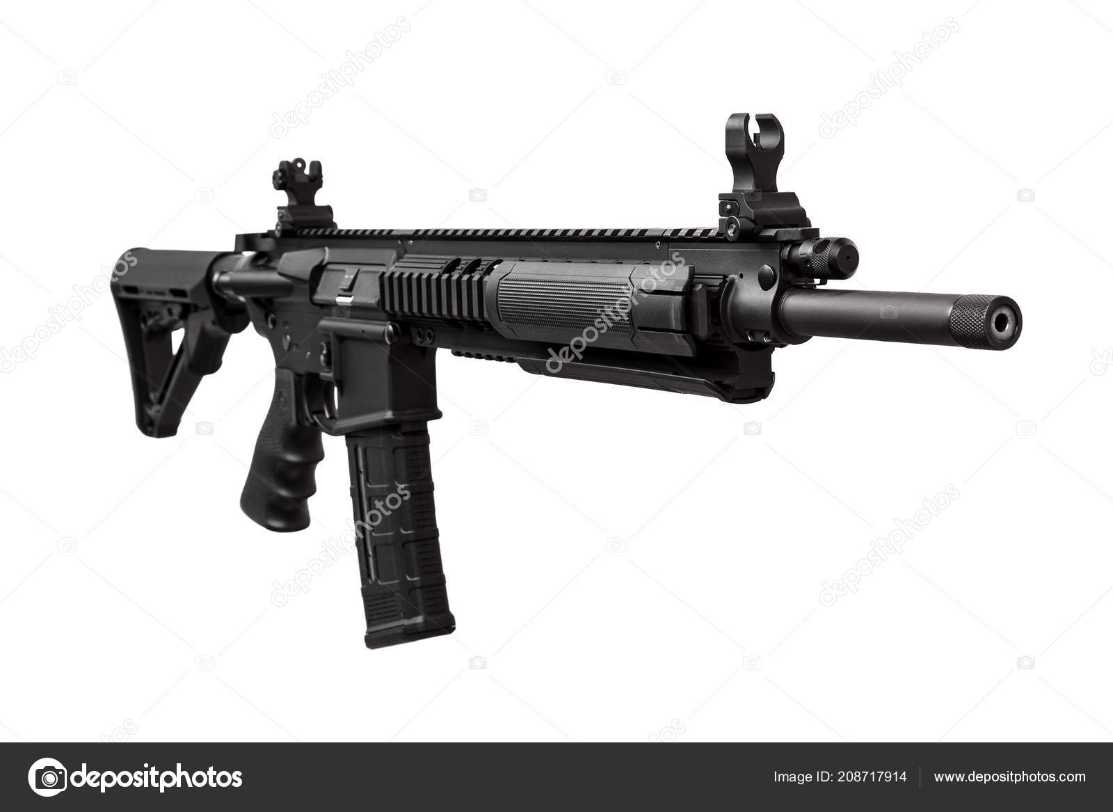 Modern Automatic Rifle Isolated White Background Stock Photo by ...