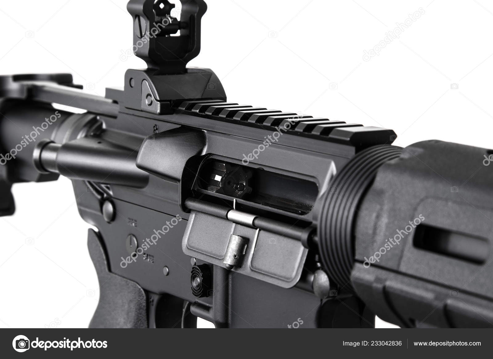 Fusil Automático Moderno Aislado Sobre Fondo Blanco — Foto de stock ...