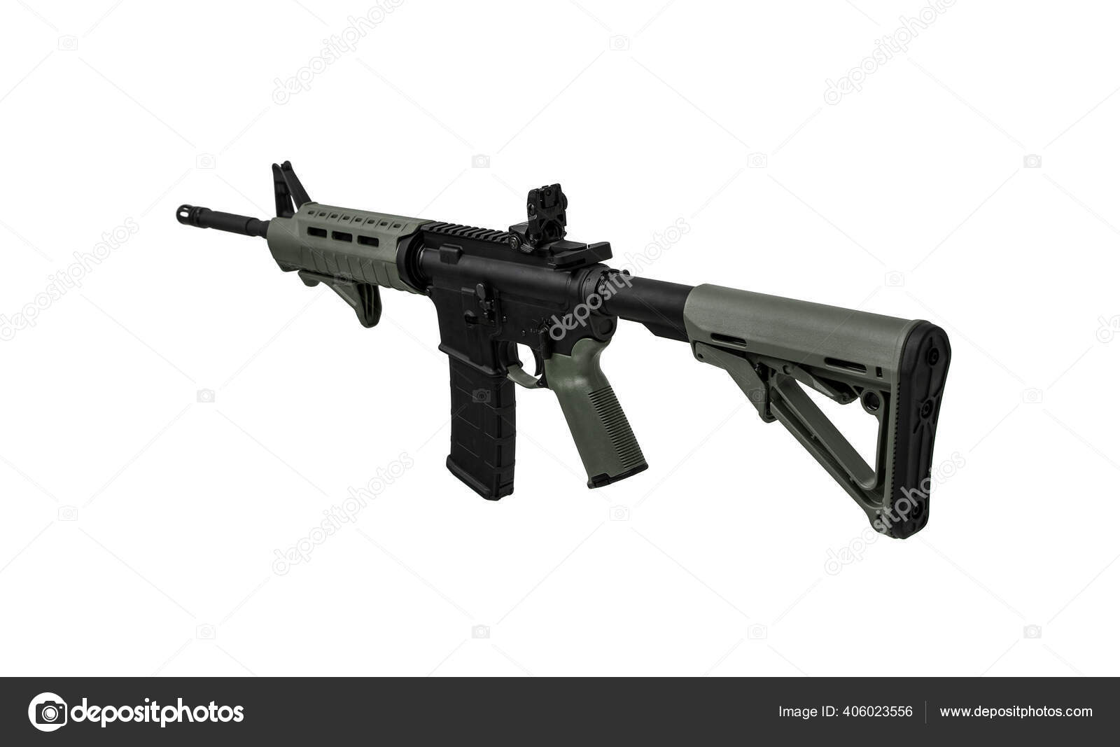Fusil Automático Moderno Aislado Sobre Fondo Blanco Armas Para Policía ...