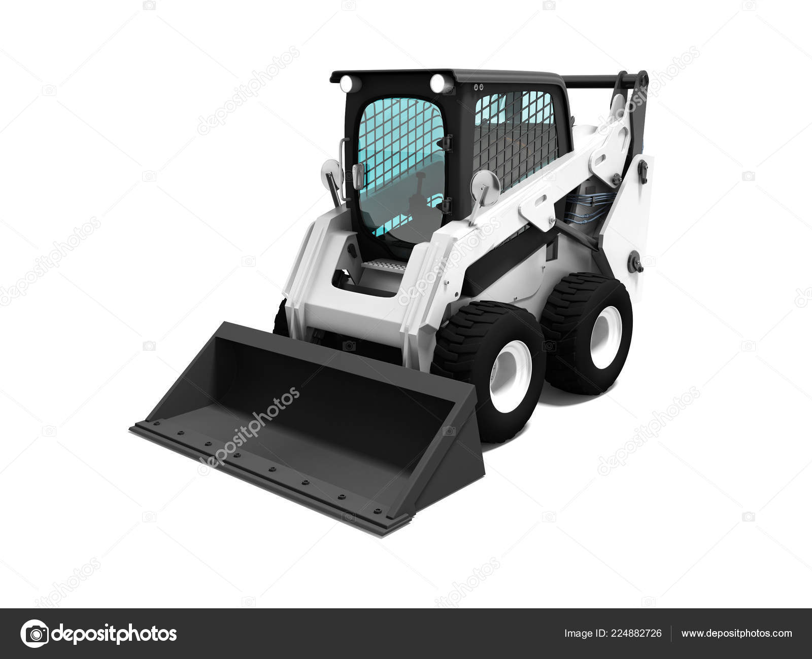 White Loader Territory Cleaning Scoop Render White Background Shadow ...