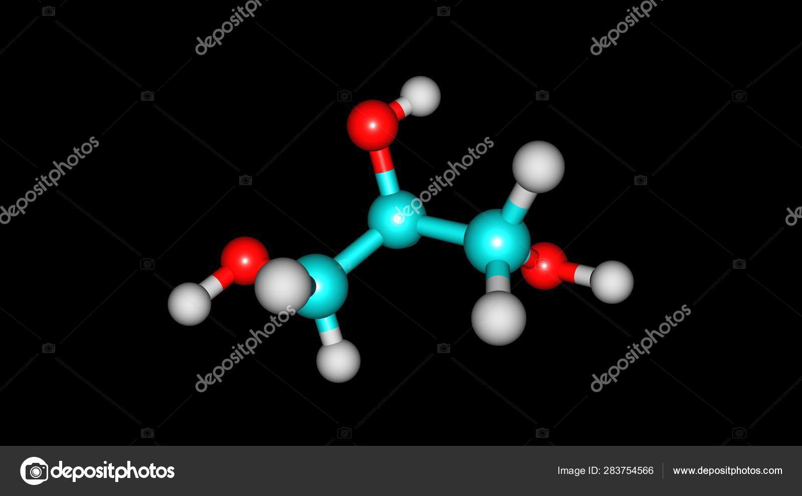 Glycerol molecular structure isolated on black — Stock Photo © olla ...
