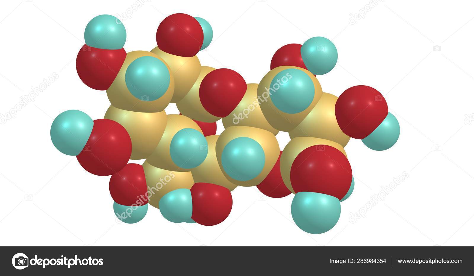 Estructura molecular del almidón aislada en blanco — Foto de stock ...