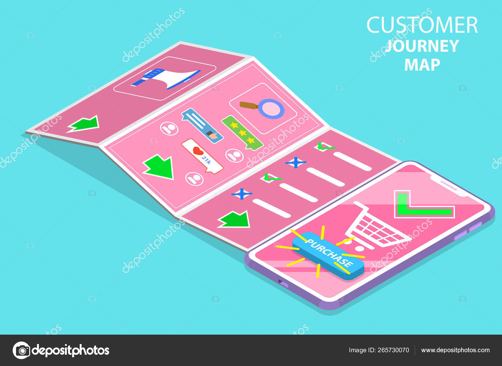 Isométrico concepto de vector plano de serching mapa de viaje del ... Isométrico concepto de vector plano de serching mapa de viaje del ...