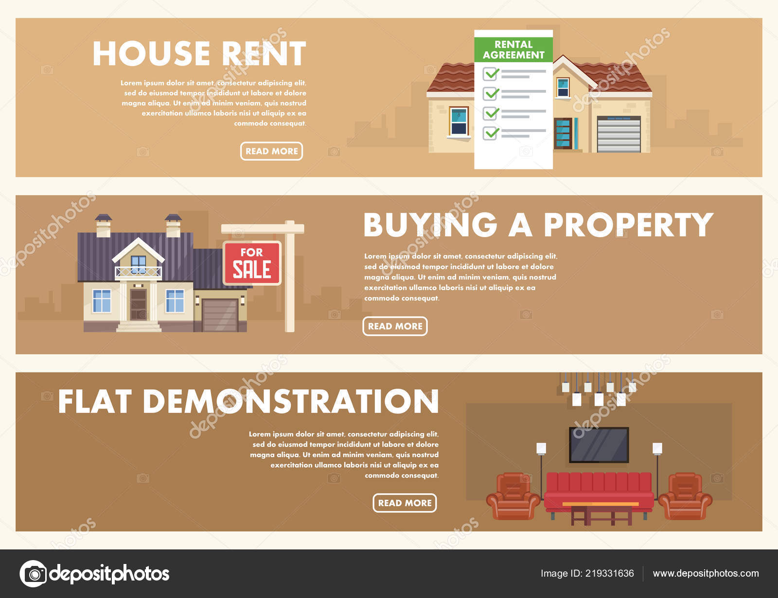 Real Estate Service. Vector Flat Illustration. Stock Vector by ©unitone ...