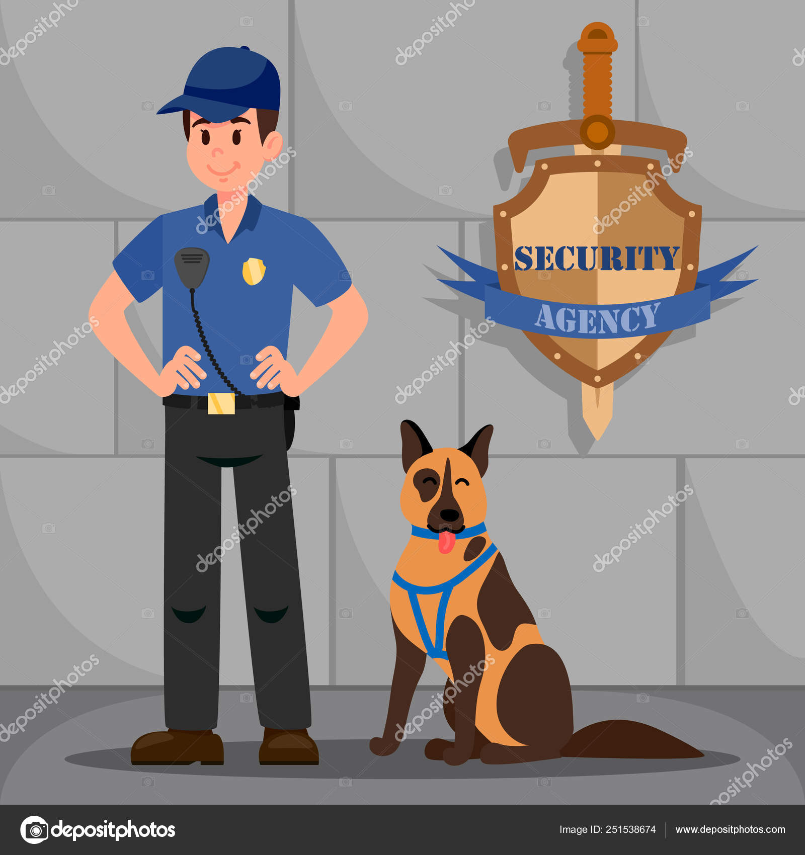 Police Officer With Dog Clipart