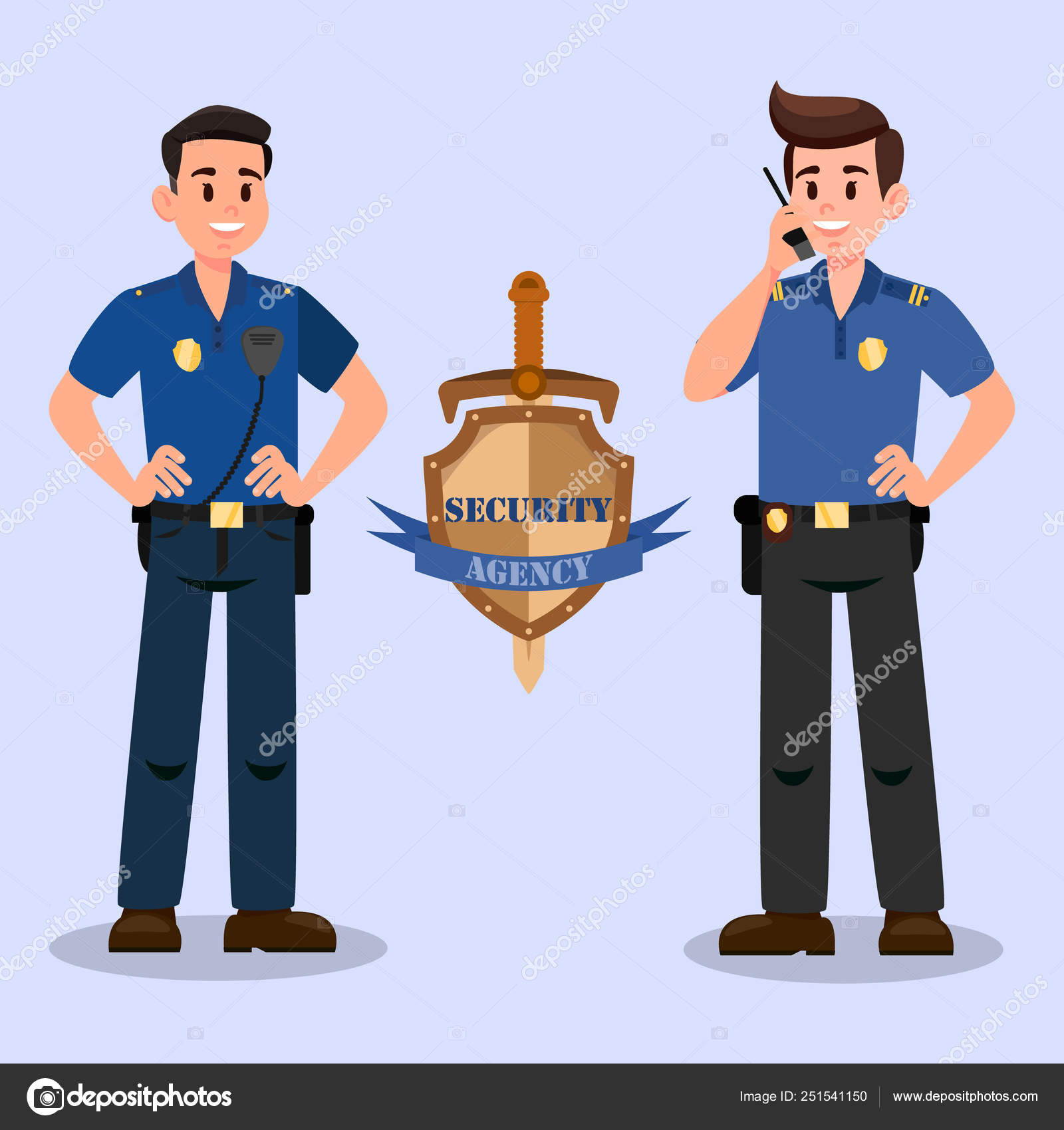 Security Service Guardians Cartoon Characters Stock Vector by ©unitone ...