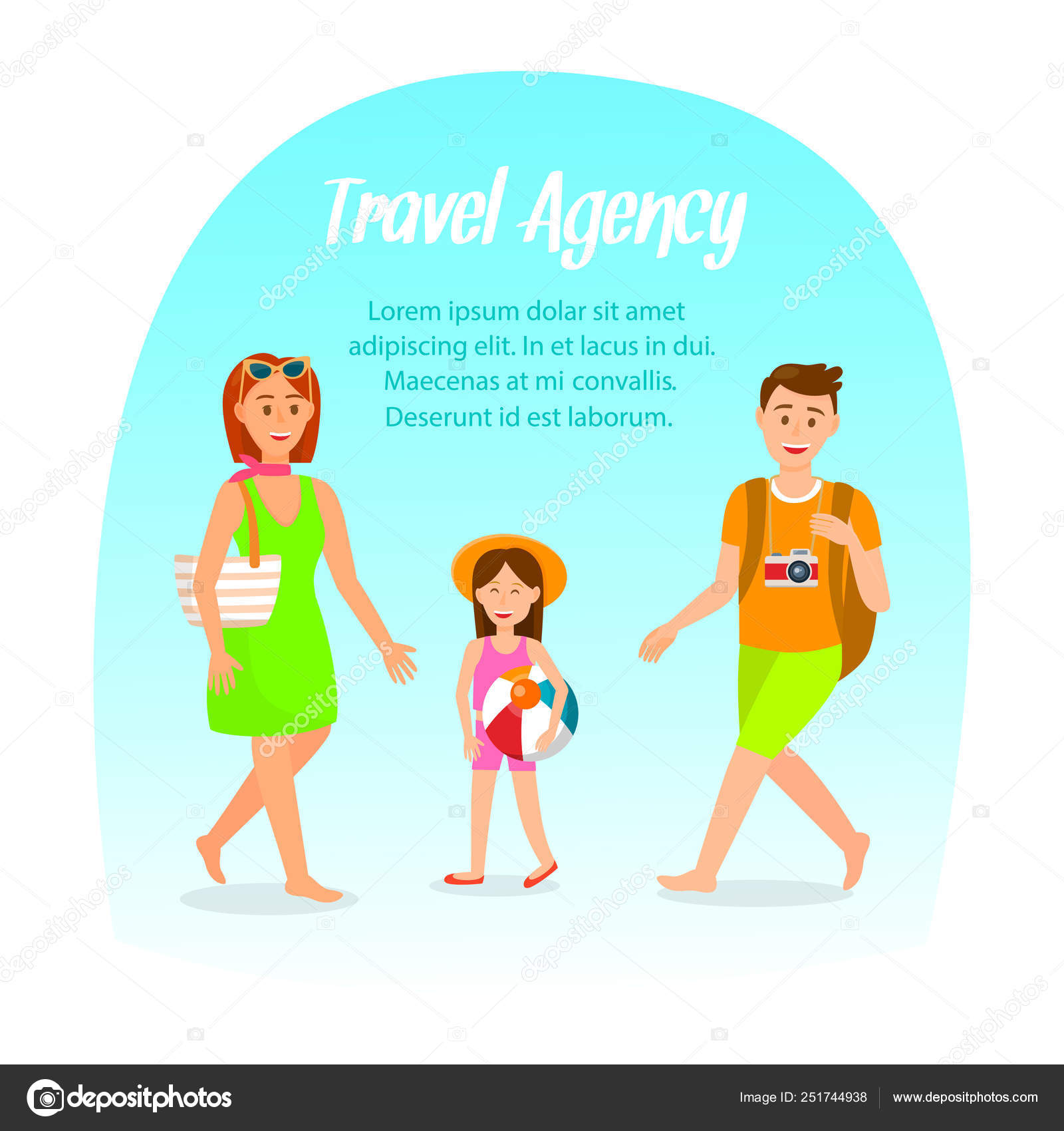 Travel Agency Vector Illustration with Text Space Stock Vector by ...