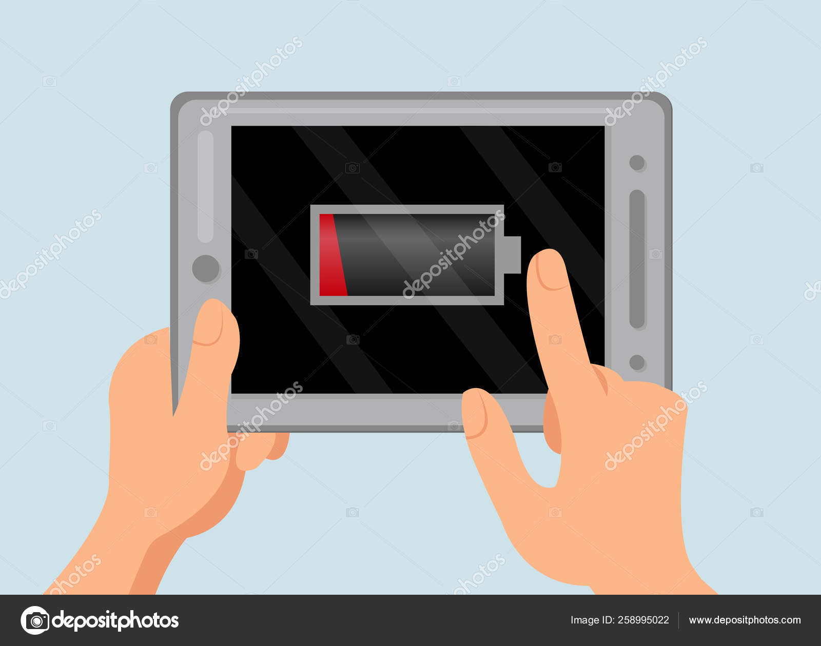 Exhausted Battery Warning Flat Color Illustration Stock Vector Image by ...