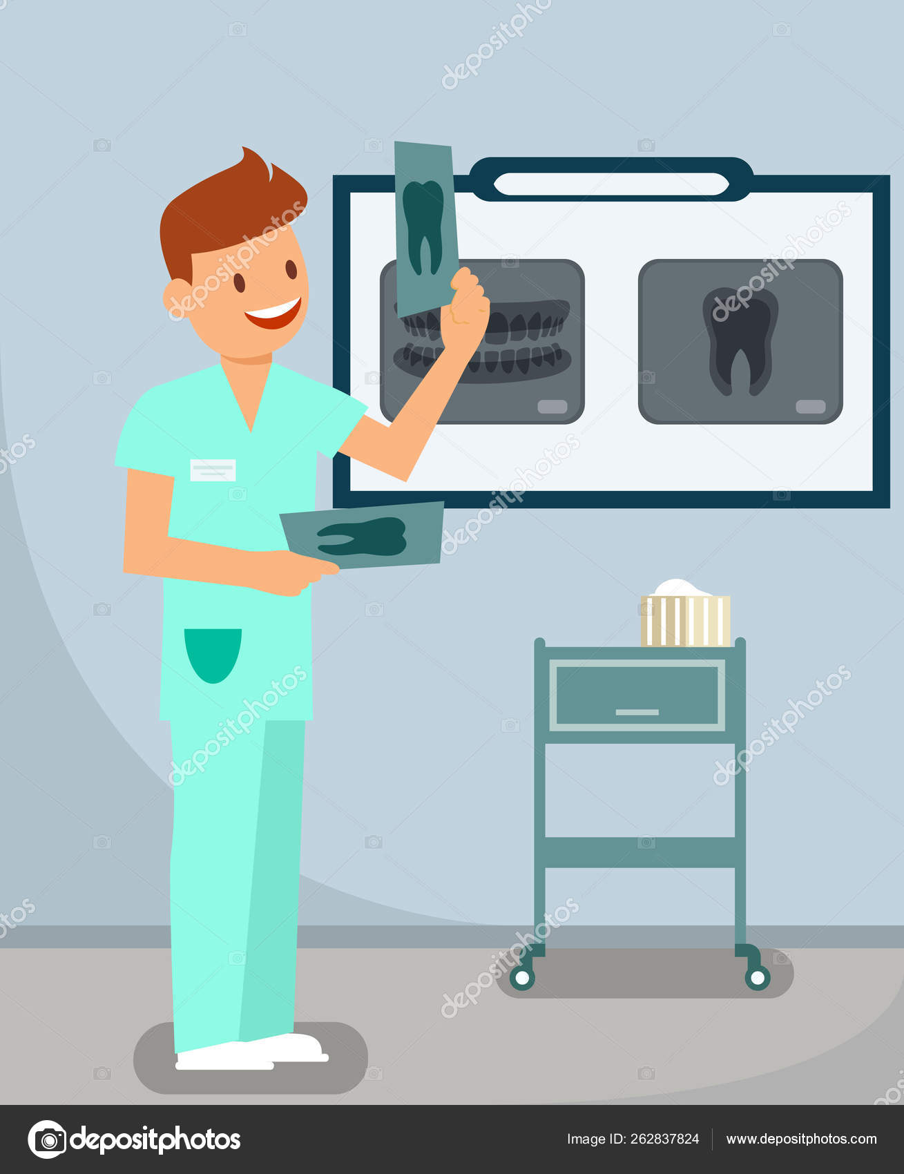 Sala de Radiografía Dental Ilustración de Vectores Planos vector ...