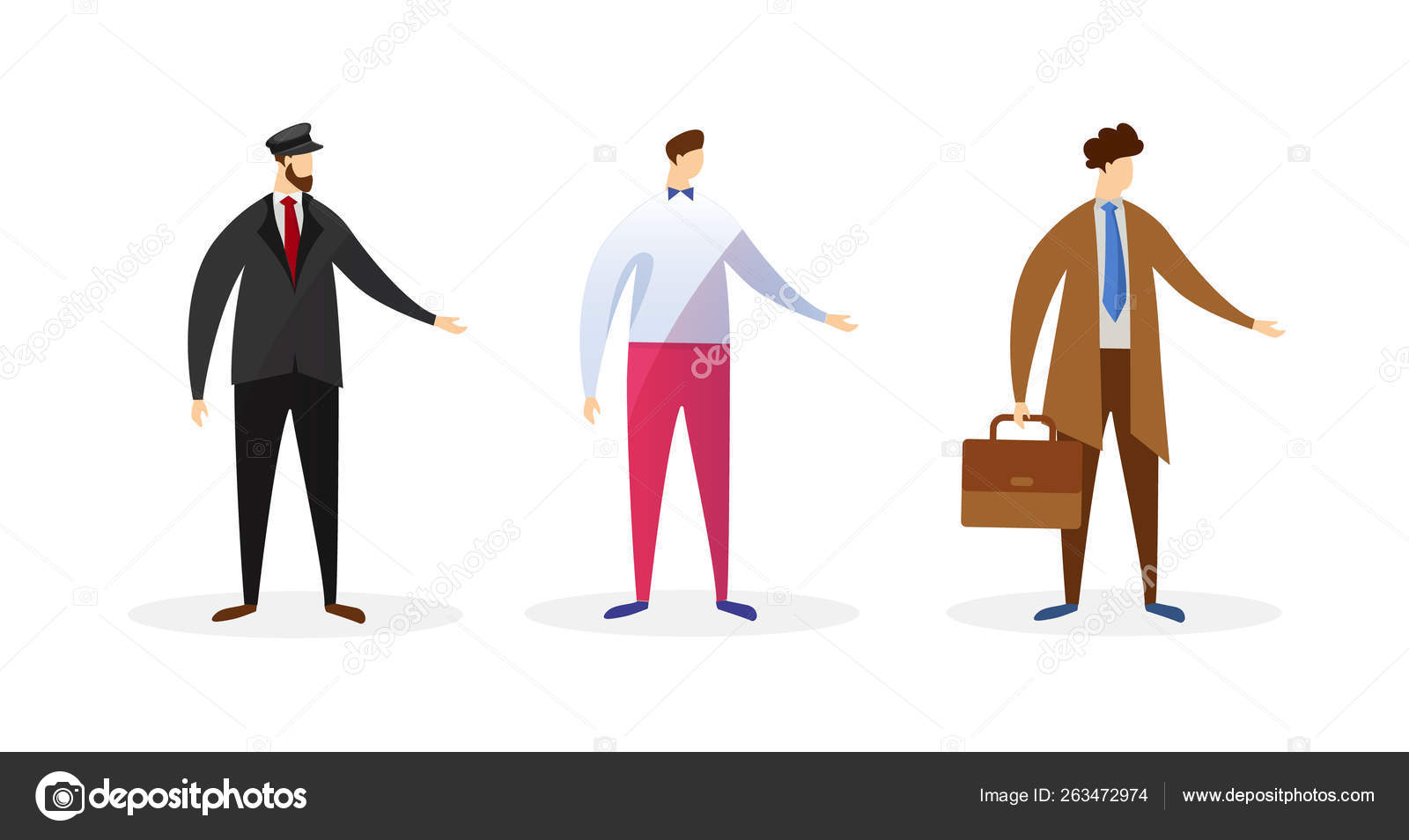 Faceless Male Characters of Different Professions. Stock Vector Image ...